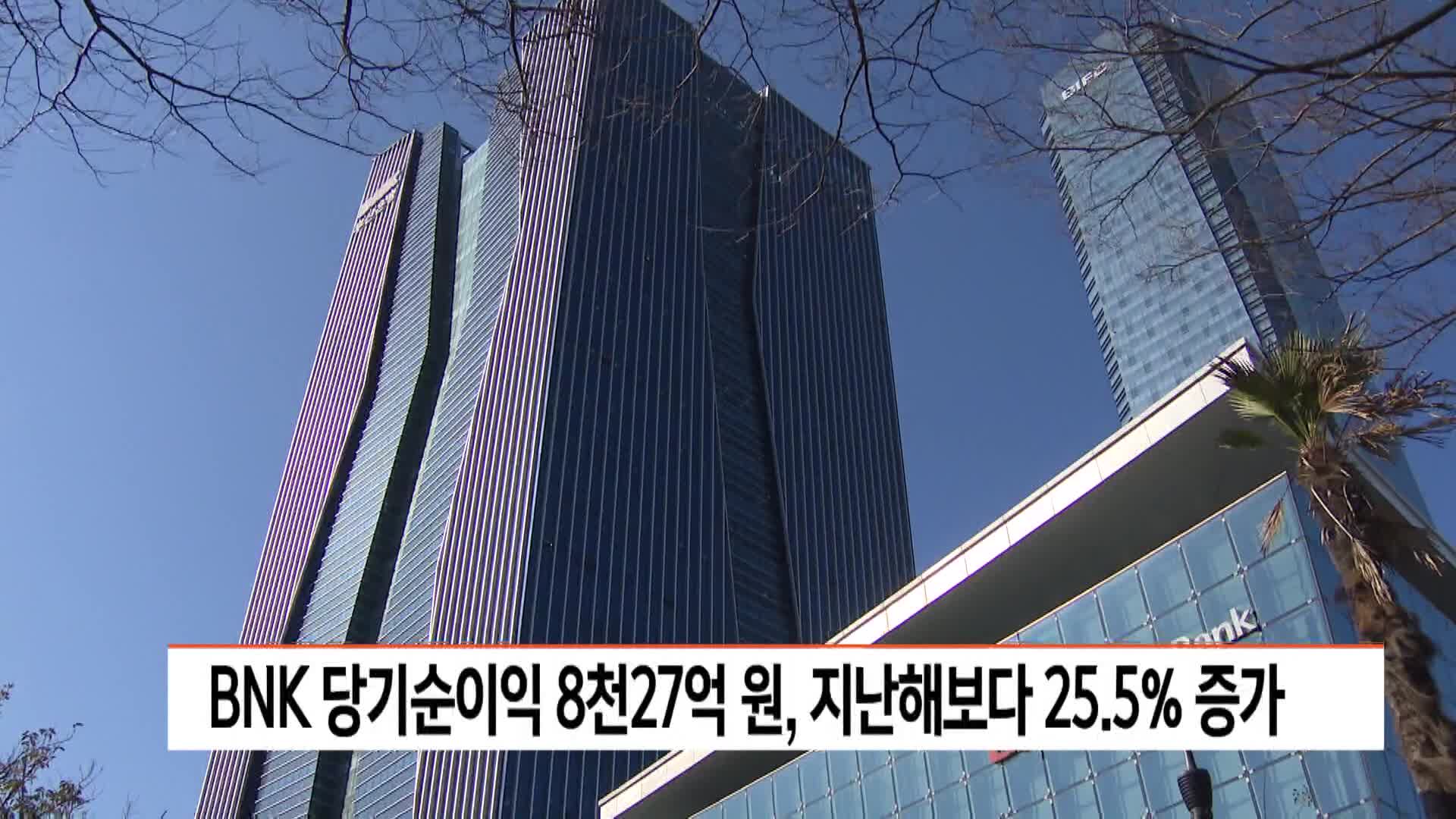 BNK 당기순이익 8,027억원, 지난해보다 25.5% 증가